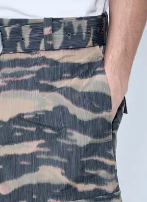JIL SANDER Belted Camouflage Cargo Shorts