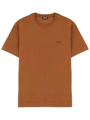 Zegna T-shirt With Logo - Brown