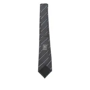 Gucci Grey Striped Silk Neck Tie