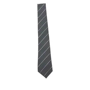 Gucci GUCCI Grey Striped Silk Neck Tie Gray