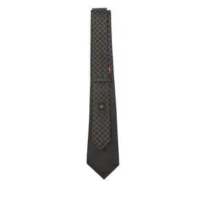 Gucci Monogrammed Silk Neck Tie With Bee Motif