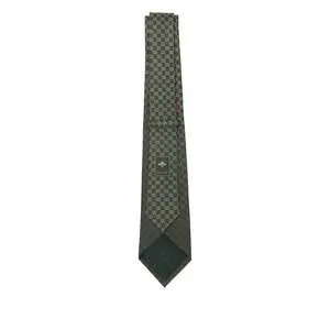 Gucci Olive Monogram Silk Neck Tie