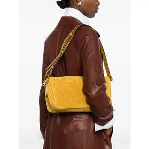 Gucci Monogram Suede Shoulder Bag - Yellow