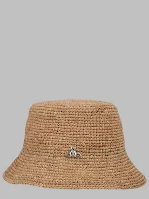 VIVIENNE WESTWOOD Raffia Bucket Hat - Cream