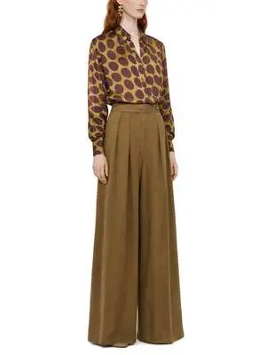 Dries Van Noten Wide Leg Tailored Trousers - Brown