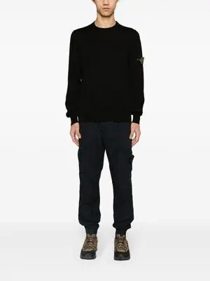 Stone Island Cotton Crewneck Sweater With Detachable Compass Badge - Multicolor