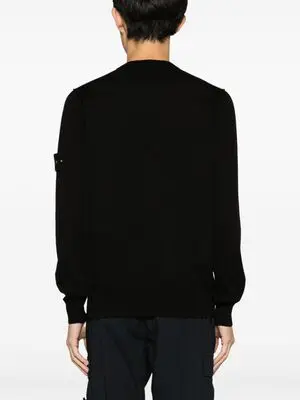 Stone Island Cotton Crewneck Sweater With Detachable Compass Badge - Multicolor