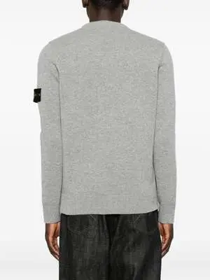 Stone Island Cotton Crewneck Sweater With Detachable Compass Badge - Multicolor