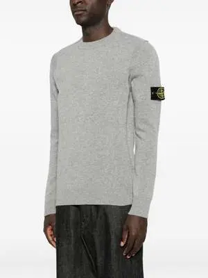 Stone Island Cotton Crewneck Sweater With Detachable Compass Badge - Multicolor