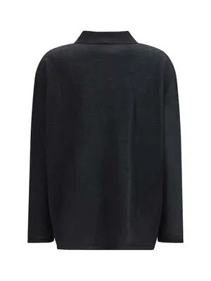 LISA YANG Caisa Cotton Blend Polo Sweater - Gray