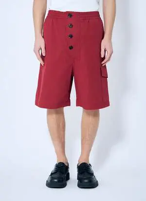 Bottega Veneta Light Cotton Twill Shorts - Red