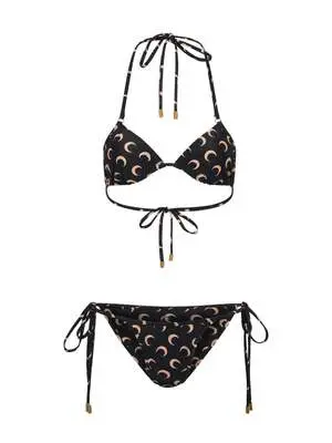 MARINE SERRE Bikini With Crescent Moon Print - Black