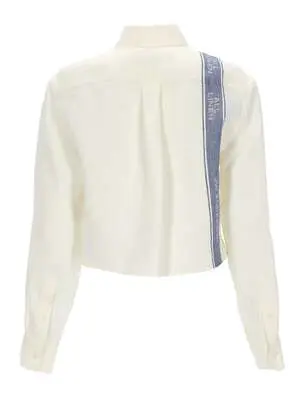 JW Anderson Linen Shirt With Logo Detail - White