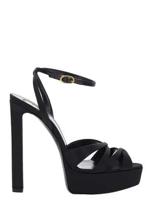 Saint Laurent Chandelle 110 High Heel Platform Sandals - Multicolor