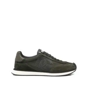 Dolce & Gabbana Low-top Suede And Calfskin Trainers - Green