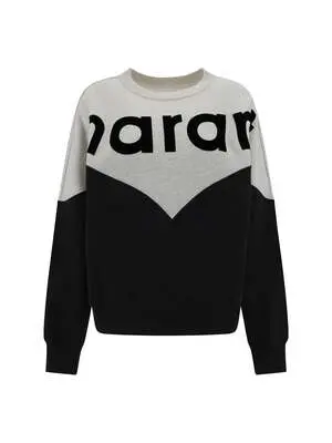 Isabel Marant Étoile Cotton Houston Sweatshirt With Monogram - Gray