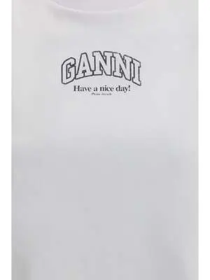 GANNI Have A Nice Day!" Crewneck T-shirt - White