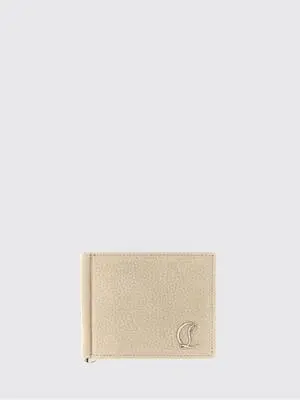 CHRISTIAN LOUBOUTIN Mooncrest Hammered Leather Wallet - Cream