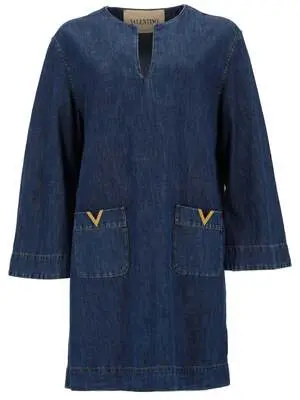 Valentino Garavani Chambray Denim Dress - Blue