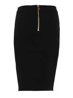 Balmain Midi Skirt With Jewel Buttons - Black