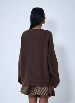 GANNI Brushed Knit Sweater With Graphic Motif