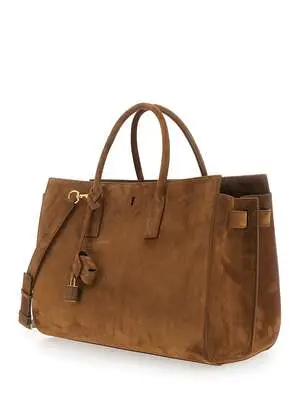 Saint Laurent Leather Handbag With Metallic Details - Multicolor