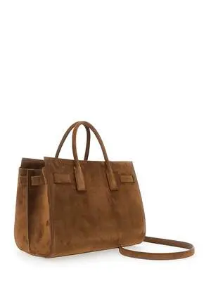 Saint Laurent Leather Handbag With Metallic Details - Multicolor