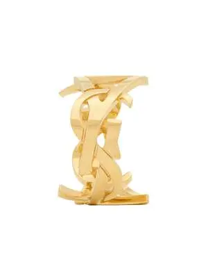 Saint Laurent SAINT LAURENT 'Cassandre' Gold-Plated Brass Ring Multicolor