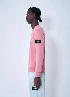 Stone Island Cotton Logo Patch Crewneck Sweatshirt - Green