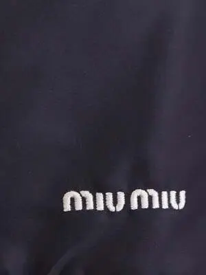 Miu Miu Recycled Polyamide Mini Skirt With Embroidered Lettering - Multicolor