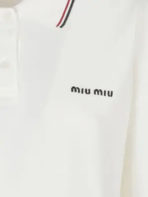 Miu Miu Long Sleeve Cotton Polo Shirt