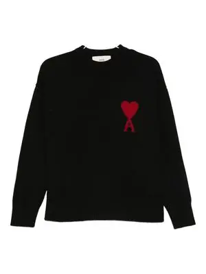 AMI Paris De Coeur Wool V-neck Cardigan