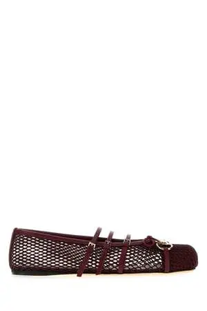 Gucci Burgundy Mesh Ballerinas - Red