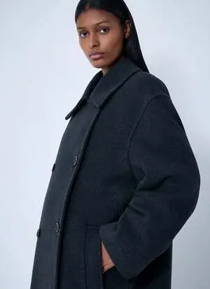 TOTEME Double-breasted Wool-blend Coat - Gray