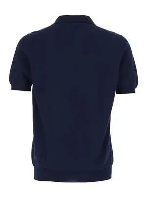 Tagliatore Blue Polo Shirt With Open Collar Without Buttons In Cotton For - Multicolor