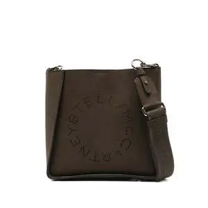 Stella McCartney Dark Logo Detail Satchel Bag - Brown