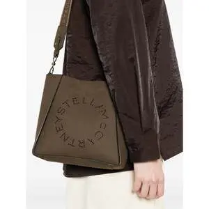 Stella McCartney Dark Logo Detail Satchel Bag - Brown