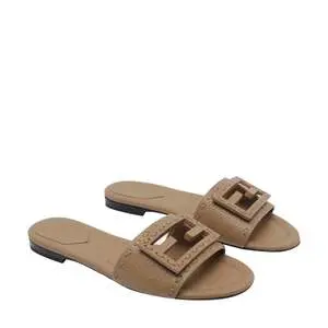 Fendi Baguette Slides - Cream