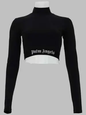 Palm Angels Classic Logo Cropped Top - Black