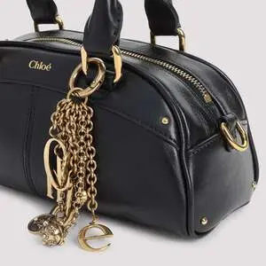 Chloé Calf Leather Handbag With Gold-tone Embellishments