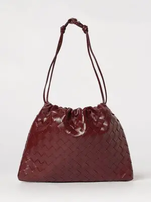 Bottega Veneta Burgundy Calfskin Woven Shoulder Bag