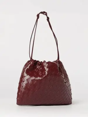 Bottega Veneta Burgundy Calfskin Woven Shoulder Bag