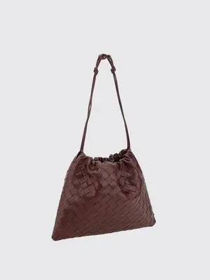 Bottega Veneta Burgundy Calfskin Woven Shoulder Bag - Red