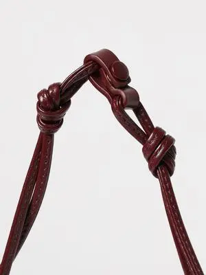 Bottega Veneta Burgundy Calfskin Woven Shoulder Bag - Red