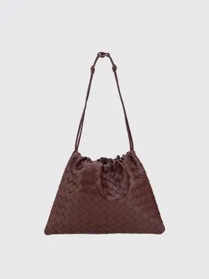 Bottega Veneta BOTTEGA VENETA Burgundy Calfskin Woven Shoulder Bag Red