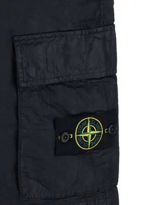 Stone Island Bermuda Cargo Shorts With Logo Patch