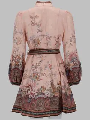 Zimmermann Alchemy Button-up Linen Dress - Pink