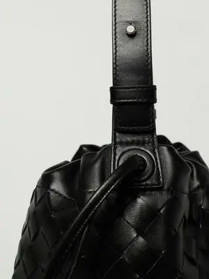 Bottega Veneta Woven Leather Shoulder Bag - Black