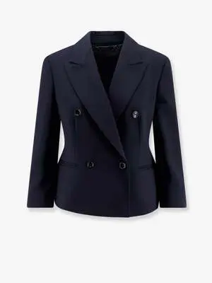 Max Mara Double-breasted Virgin Wool Blazer - Multicolor