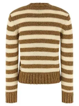 A.p.c. Striped Virgin Wool Crew Neck Sweater